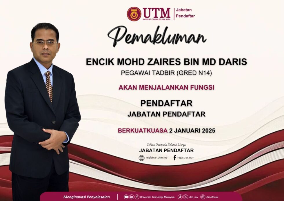 Encik Mohd Zaires bin Md Daris, Pegawai Tadbir (N14) untuk menjalankan ...